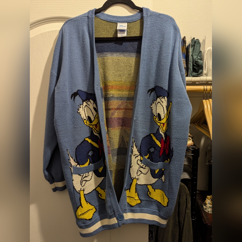 Euc Disney Cardigan With Donald Duck - Gem